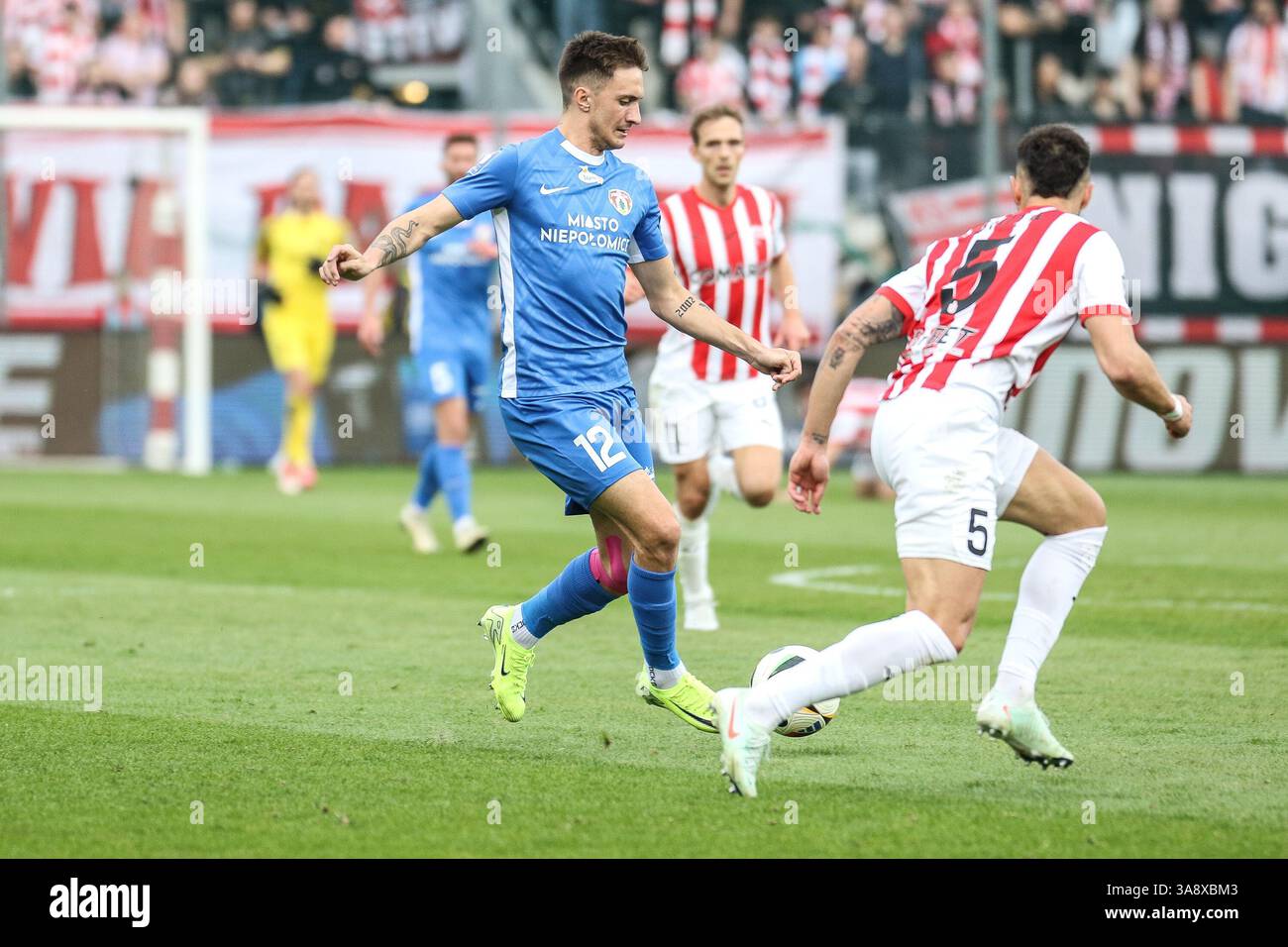 Krakow, Poland. 29th Mar, 2025. football 2024 2025 PKO BP Ekstraklasa ...