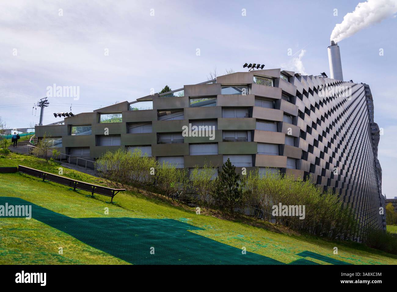 Climbing wall on roof of Amager Bakke, Amager Slope, Copenhill ...