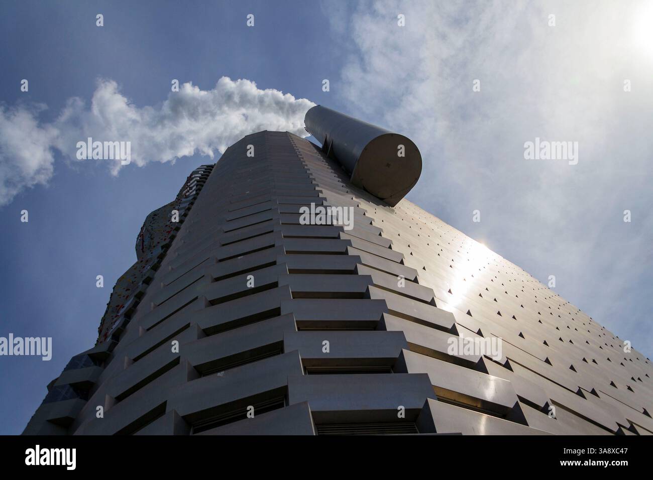 Climbing wall on roof of Amager Bakke, Amager Slope, Copenhill ...