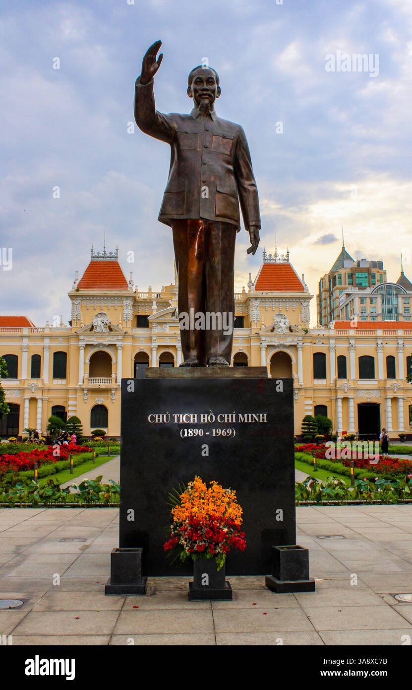 Ho Chi Minh City (ex Saigon), Vietnam. Statue of the father of the ...