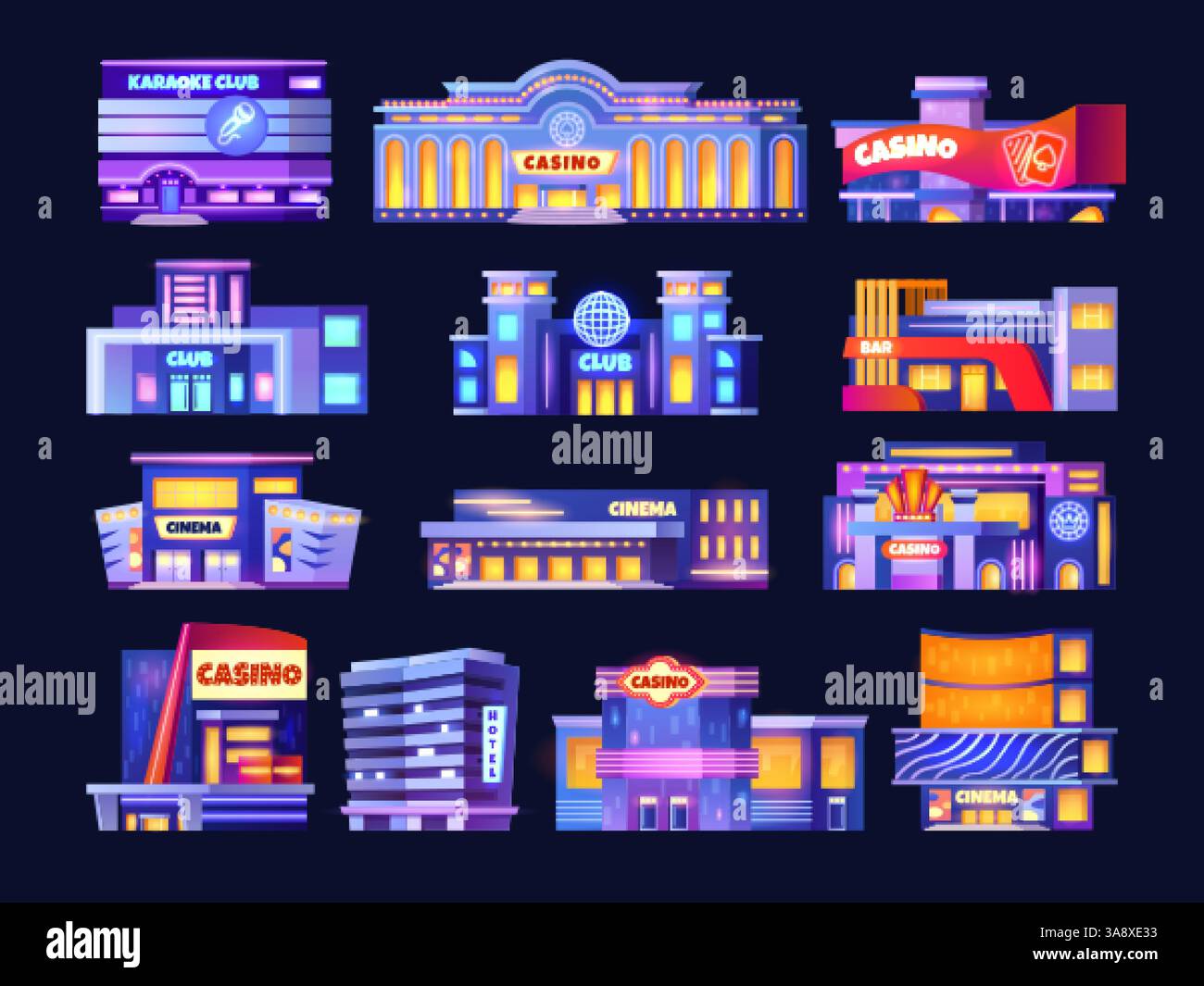 Hotel city exterior entrance Stock Vector Images - Alamy