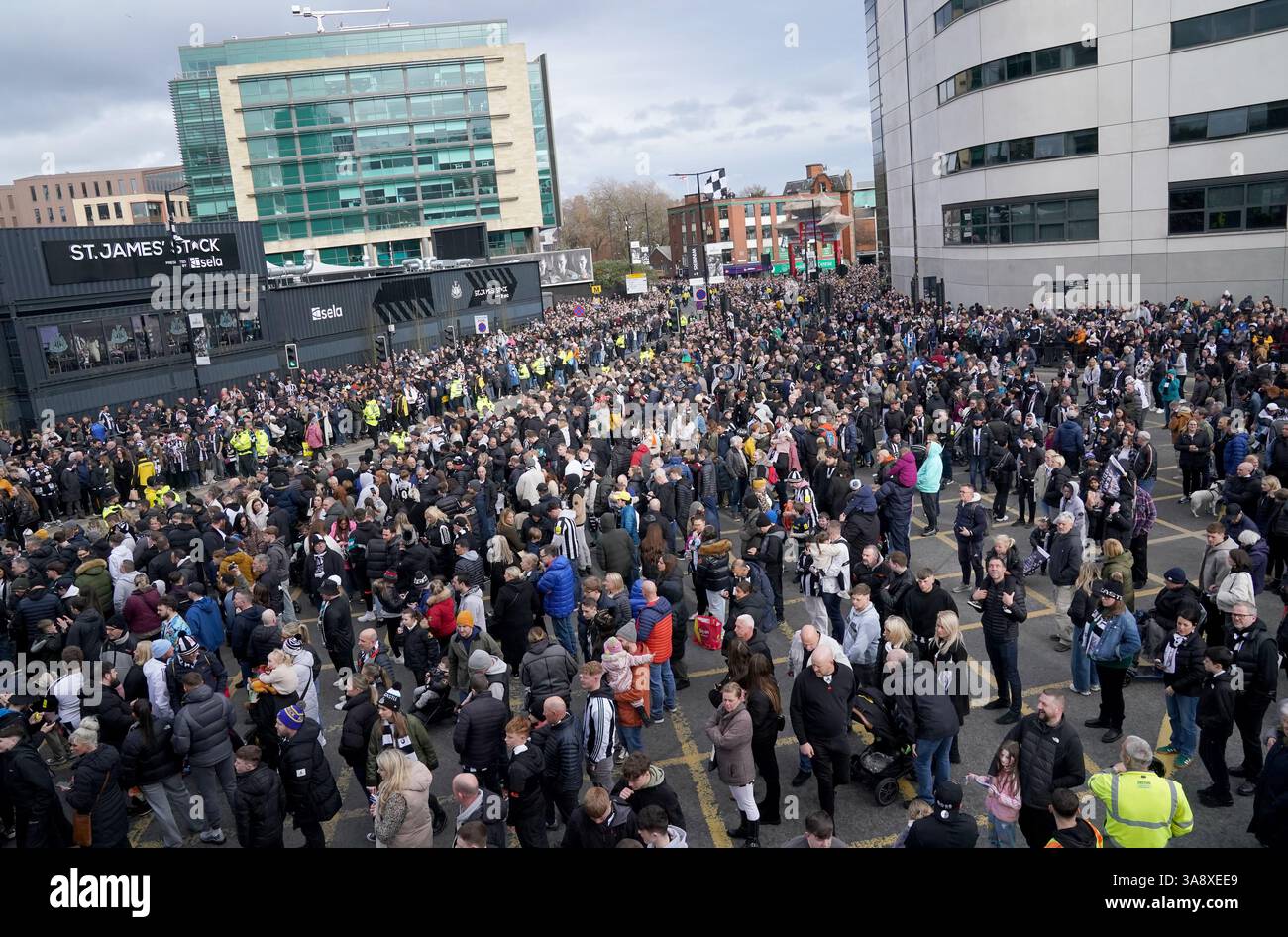 Newcastle United fans outside St James' Park, ahead of the Carabao Cup ...