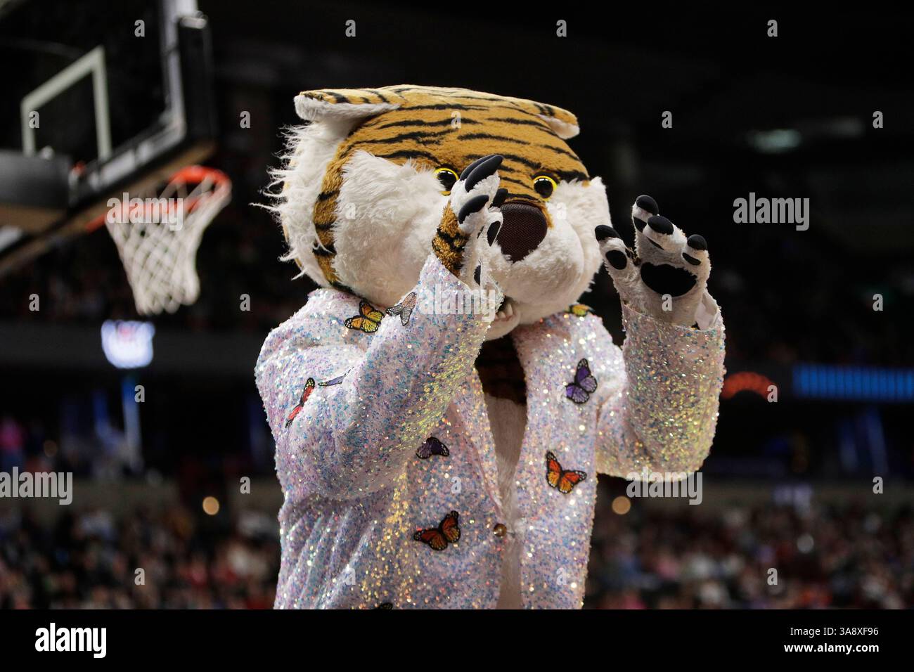 LSU mascot Mike the Tiger performs during the second half between North ...