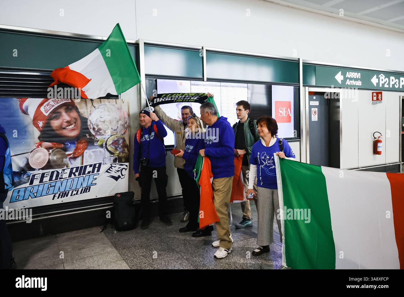 Milan, Italy. 29th Mar, 2025. Milan, Federica Brignone's arrival after ...