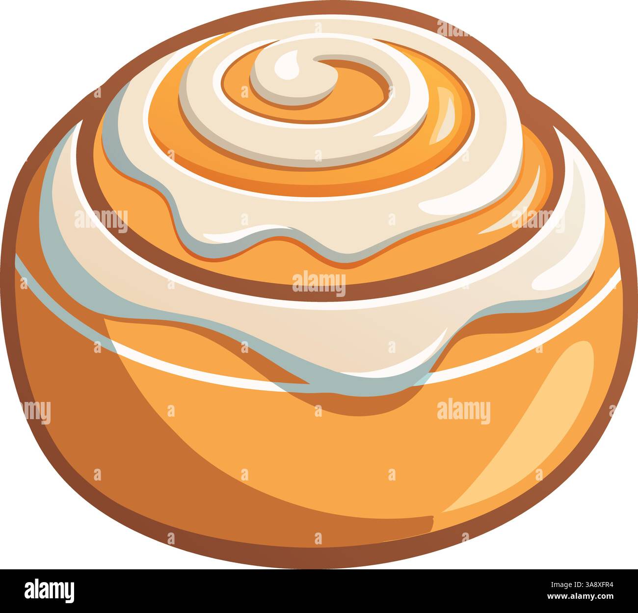 Cinnamon roll with icing vector illustration Stock Vector Image & Art ...