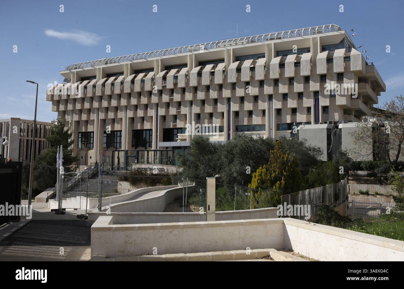 Headquarters of the Bank of Israel, Givat Ram, Jerusalem, an inverted ...