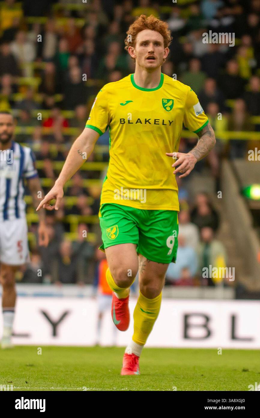 Norwich, UK. 29th Mar 2025. Josh Sargent of Norwich City during the Sky ...