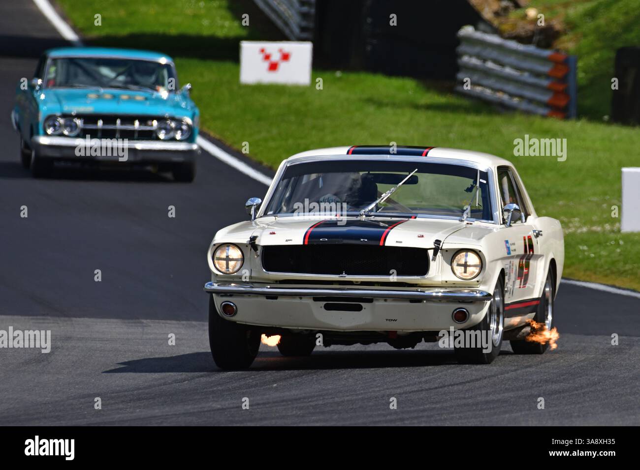 Michael Whitaker Jnr, Ford Mustang, twin exhaust flames, Masters Pre-66 ...