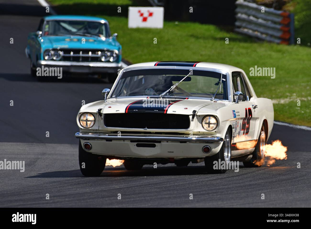 Michael Whitaker Jnr, Ford Mustang, twin exhaust flames, Masters Pre-66 ...