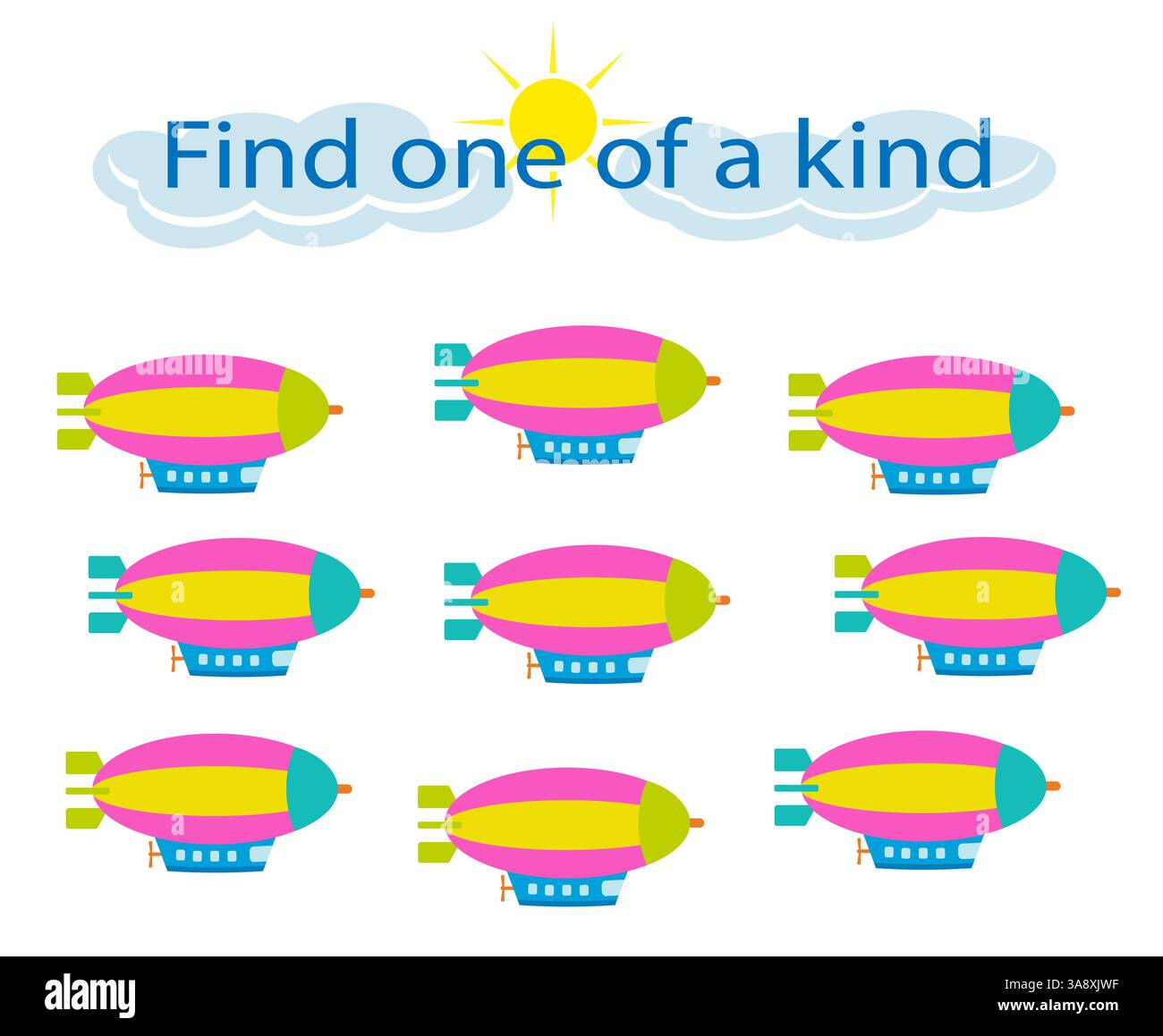 Fun education game for kids. Need to find one of a kind airship. Kids ...