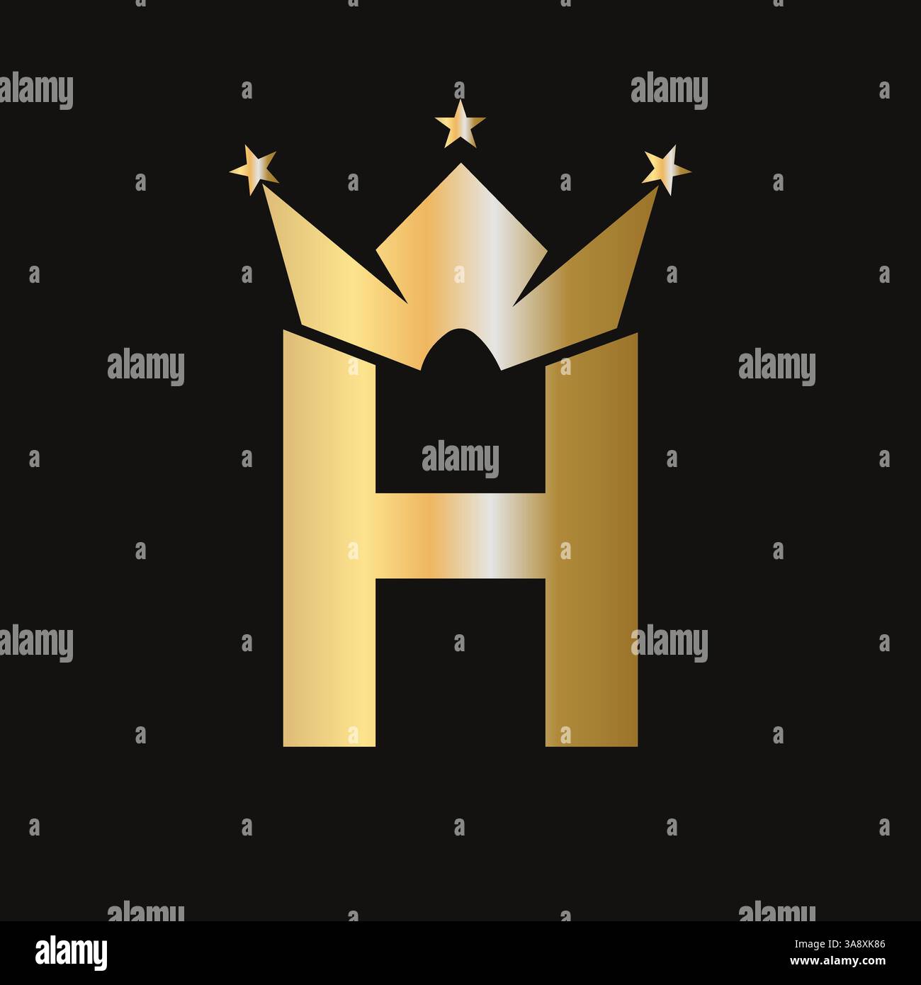 Letter H Crown Logo for Queen Sign, Beauty, Fashion, Elegant, Luxury ...