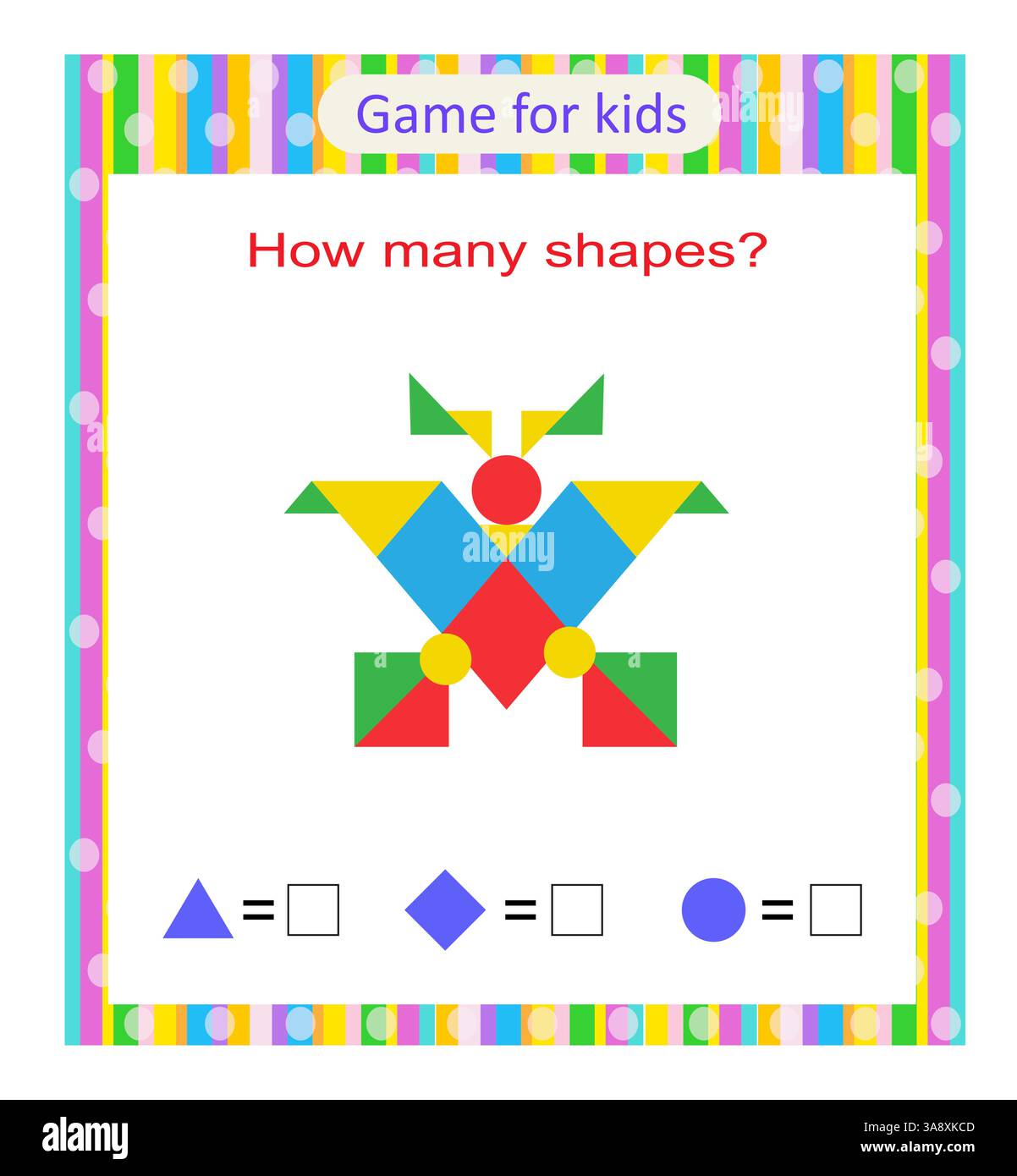 Math activity for kids. How many geometric shapes? Developing numeracy ...