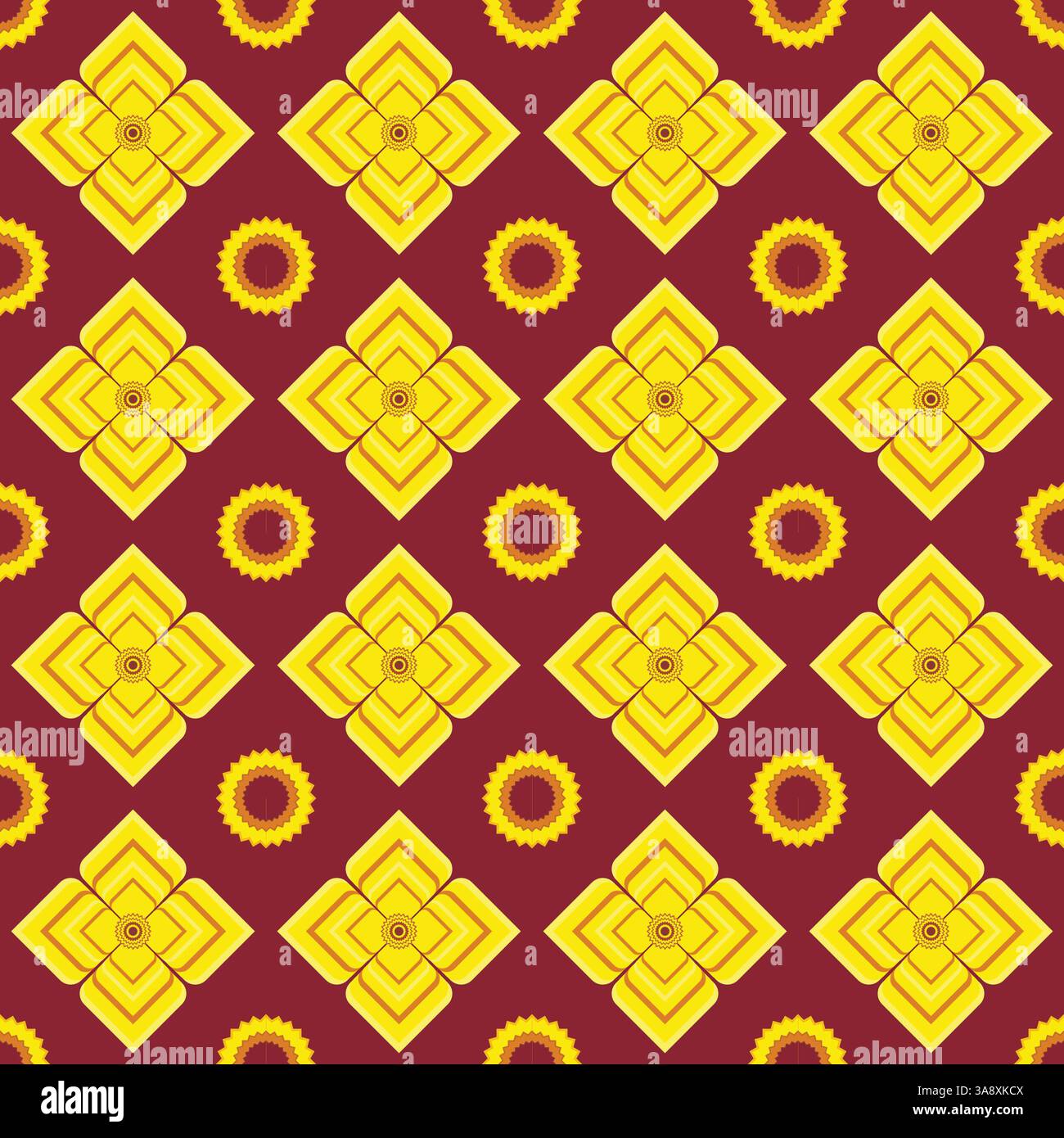 A mesmerizing gold on garnet ethnic pattern, blending sophisticated ...