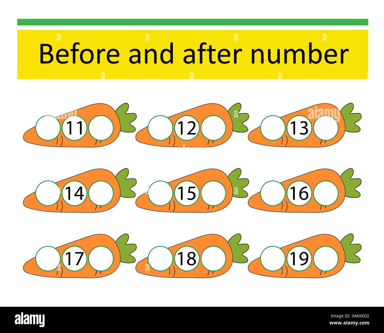 What comes Before and After. Math worksheets for kids. Number range up ...