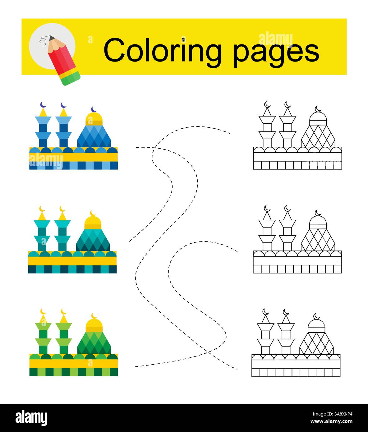 Educational game for kids. Go through the maze and color a cartoon ...
