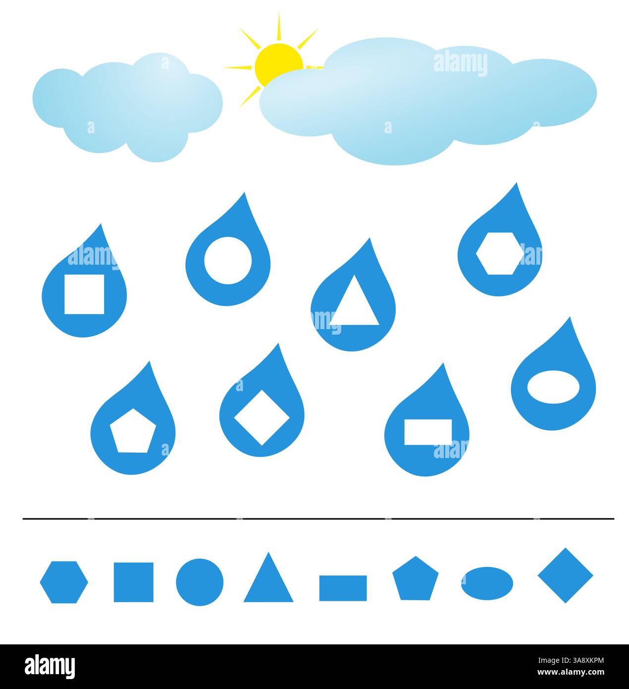Activity for preshool years children. Basic geometric shapes. Vector ...