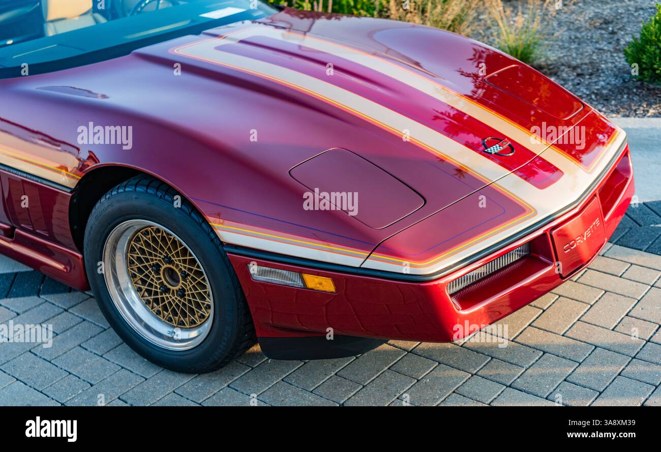 Park Ridge, Illinois, USA - August 22, 2024: Chevrolet Corvette C4 ...