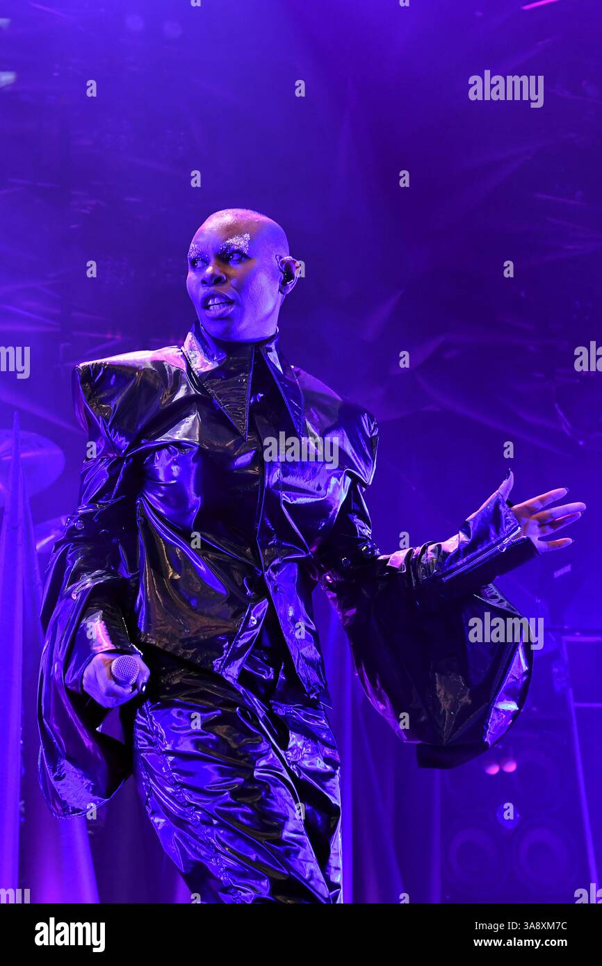 LONDON, ENGLAND - MARCH 28: Skin of ‘Skunk Anansie’ performing at Roundhouse on March 28, 2025 ...