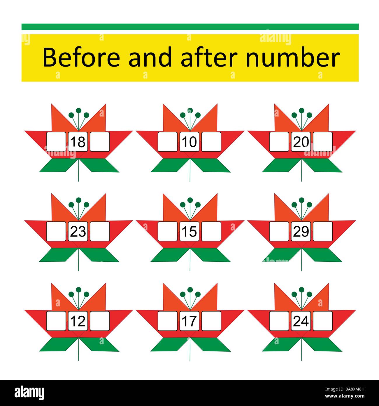 What comes Before and After. Math worksheets for kids. Number range up ...
