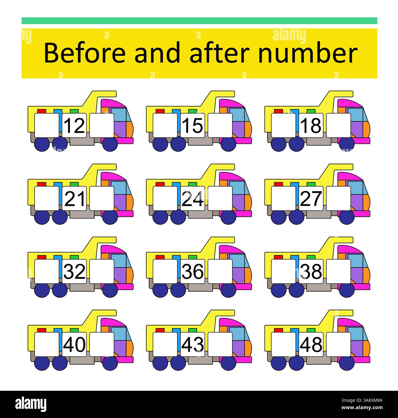 What comes Before and After. Math worksheets for kids. Number range up ...