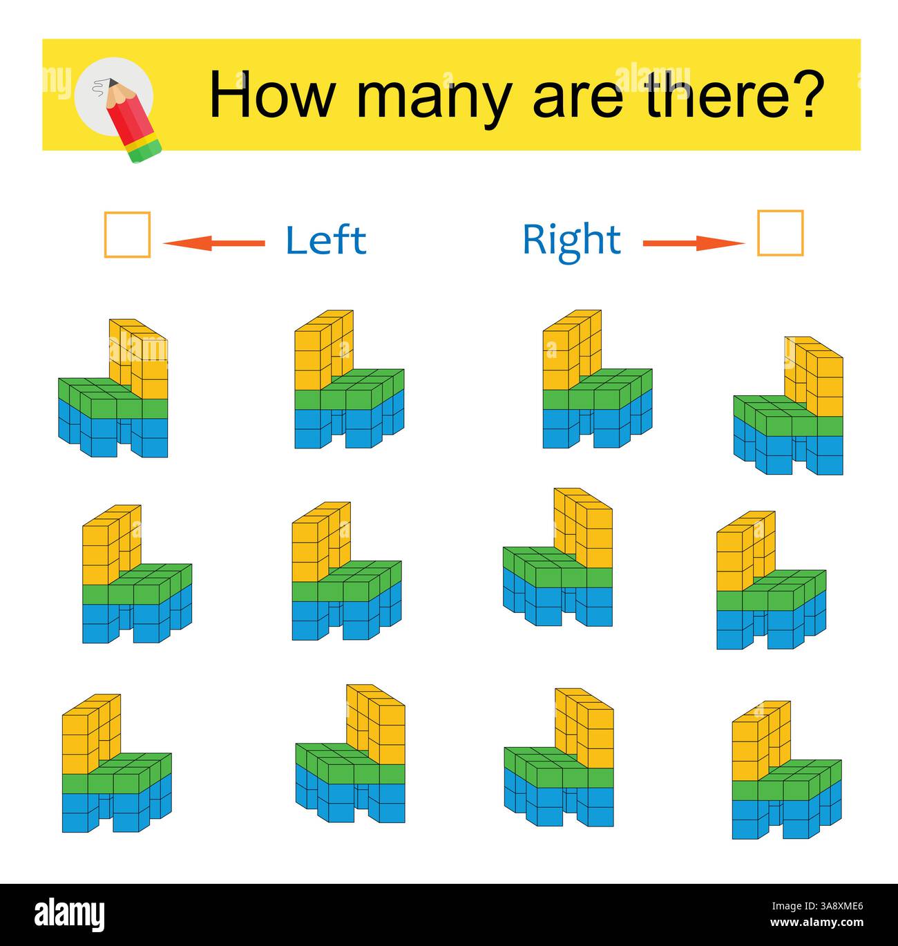Math activity for children. Developing numeracy skills. Vector ...