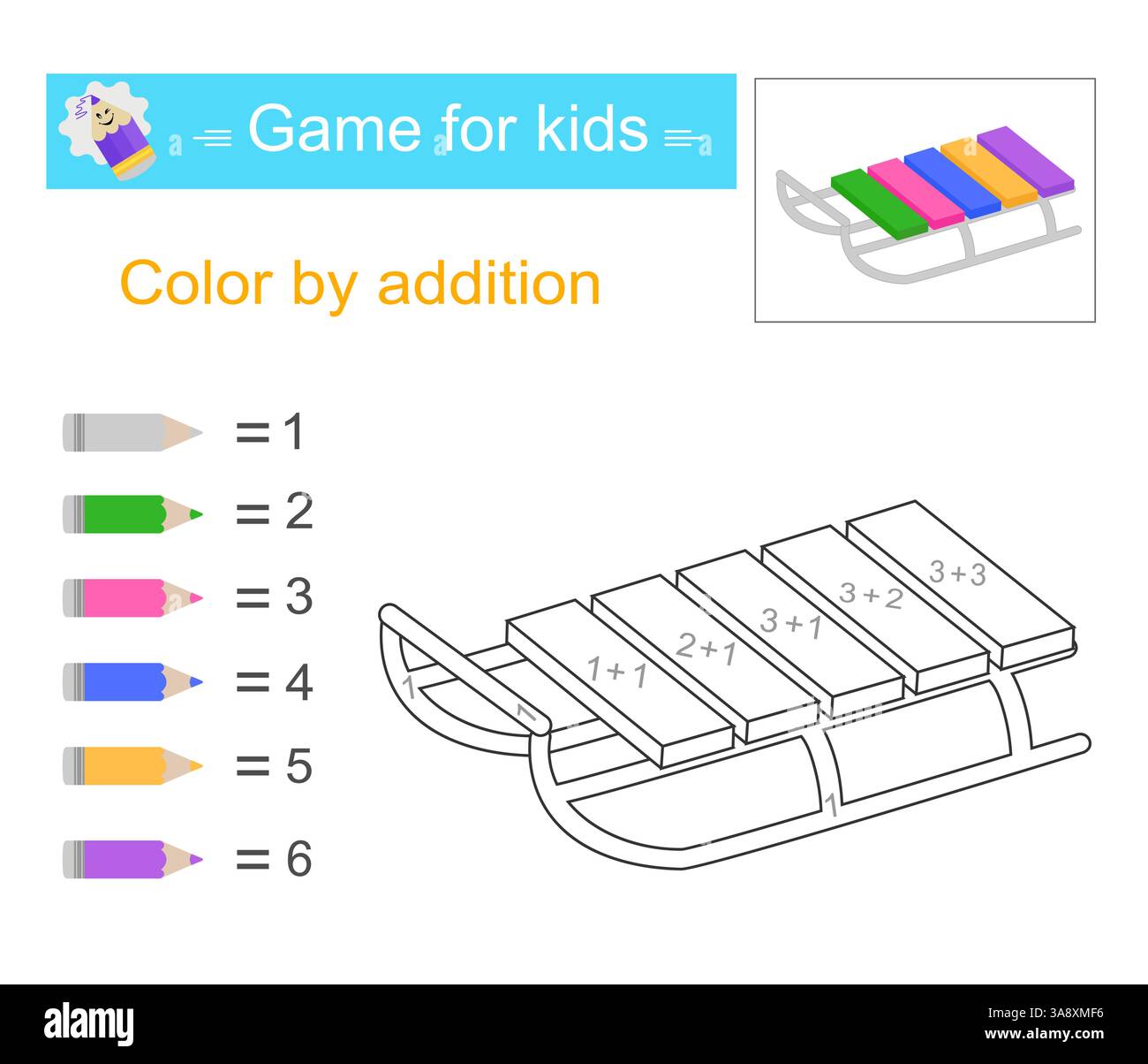 Color by addition. Math activity for kids. Developing numeracy skills ...