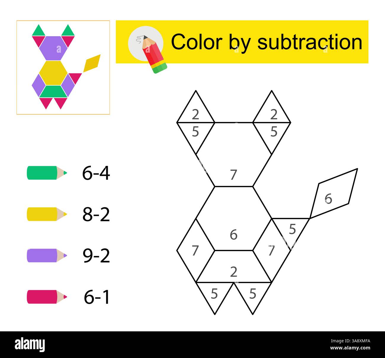 Learning numbers coloring pages hi-res stock photography and images - Alamy