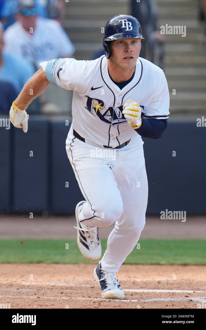 Tampa Bay Rays' Taylor Walls bats against the Colorado Rockies during a baseball game Friday ...