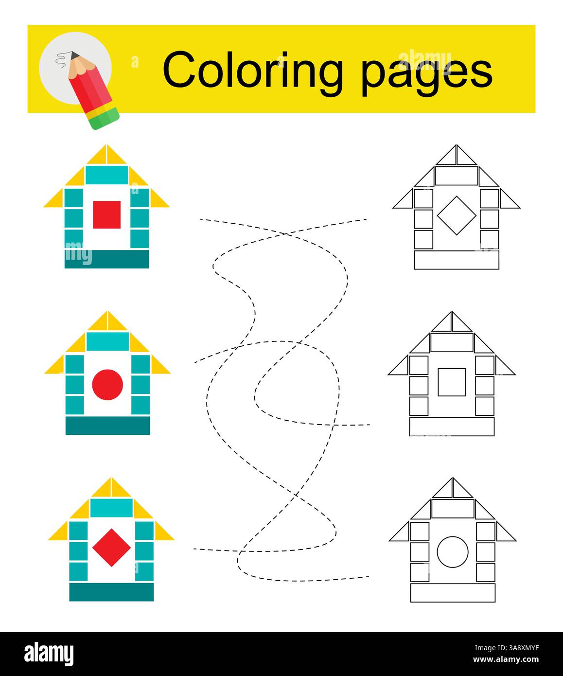 Educational game for kids. Go through the maze and color a cartoon ...