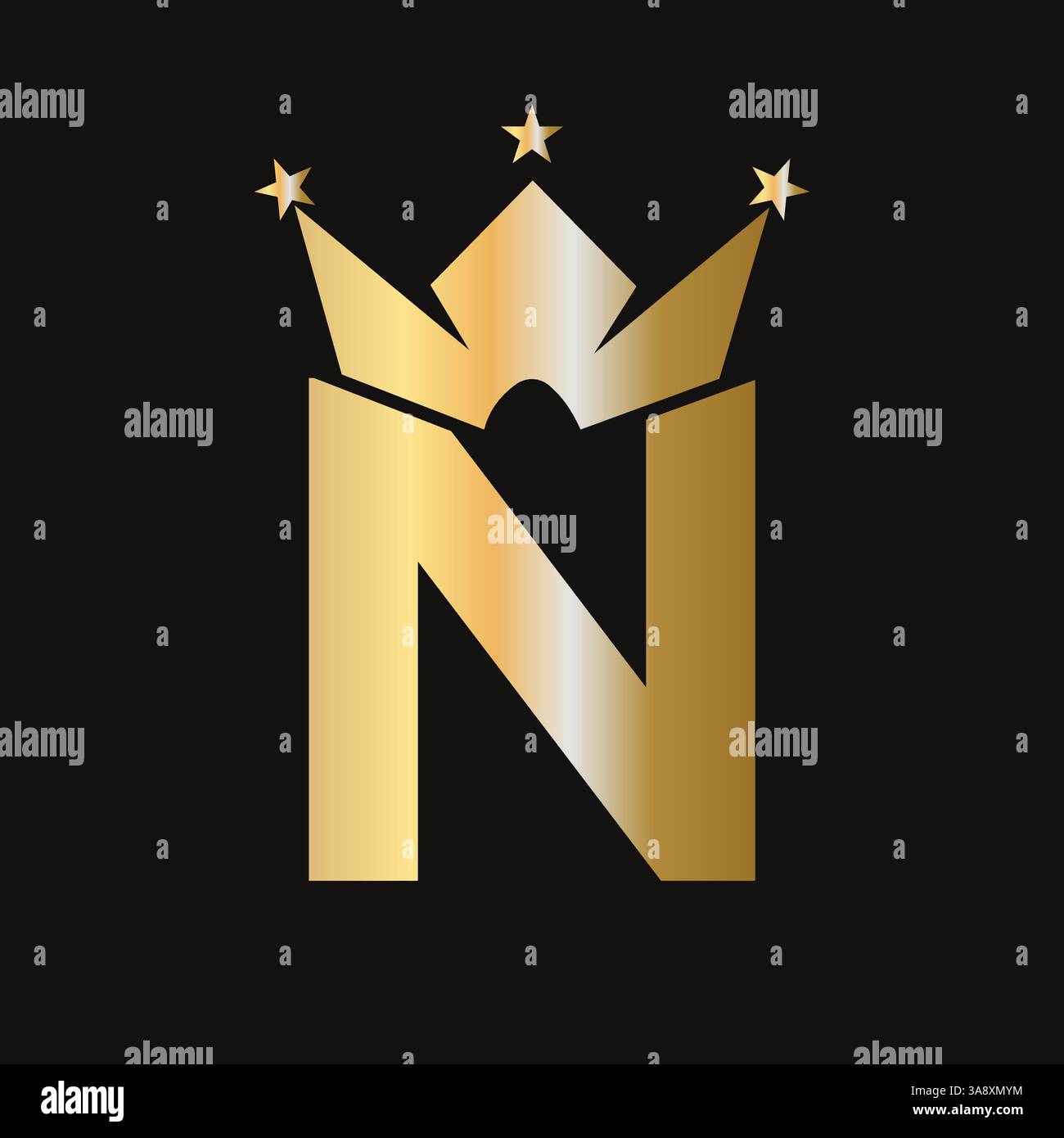 Letter N Crown Logo for Queen Sign, Beauty, Fashion, Elegant, Luxury ...