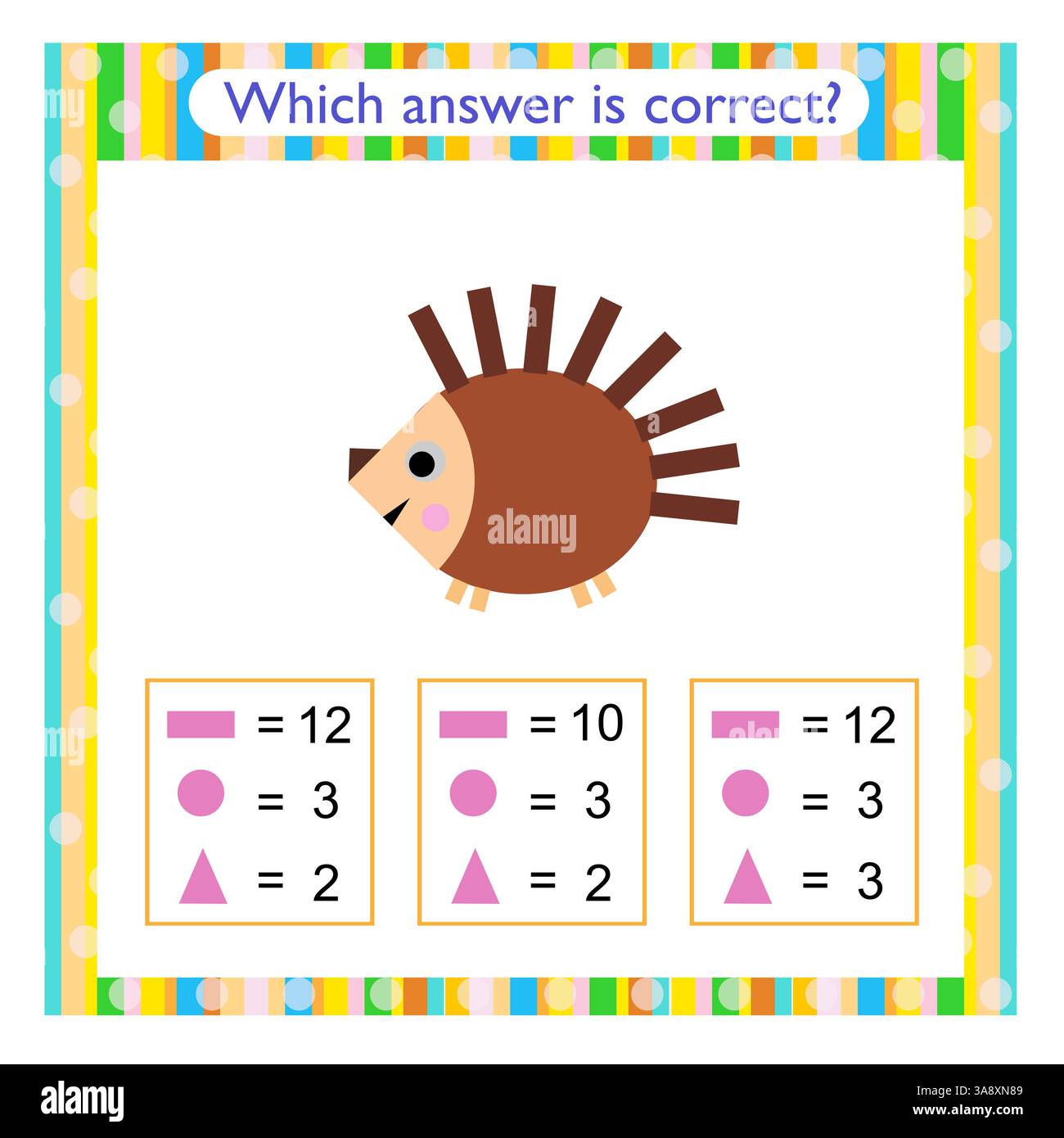 Math activity for kids. Need to find the correct answer. Preschool ...