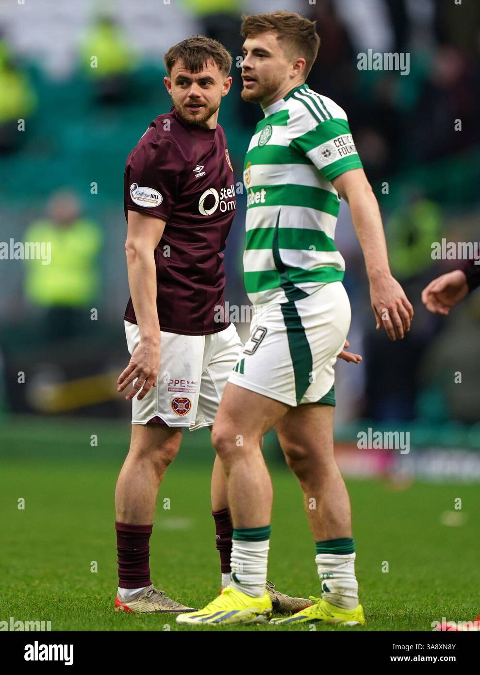 Heart of Midlothian's Alan Forrest and Celtic's James Forrest following ...