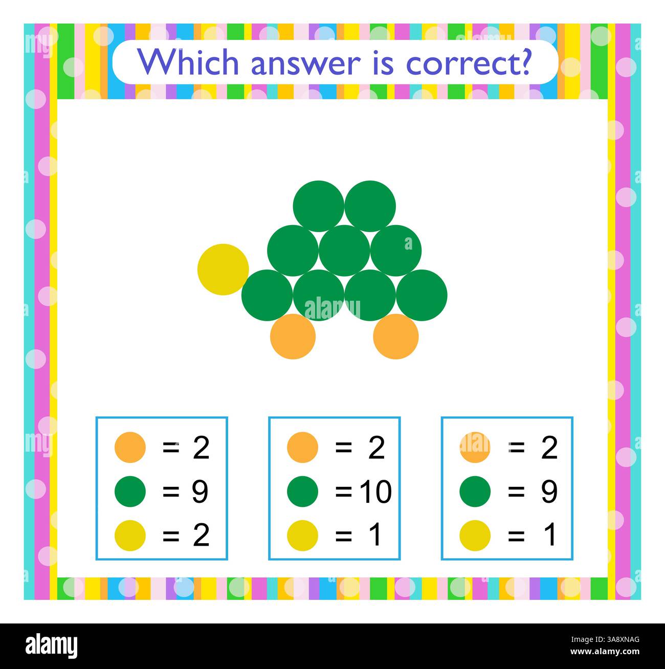Math activity for kids. Preschool worksheet activity. Find the correct ...