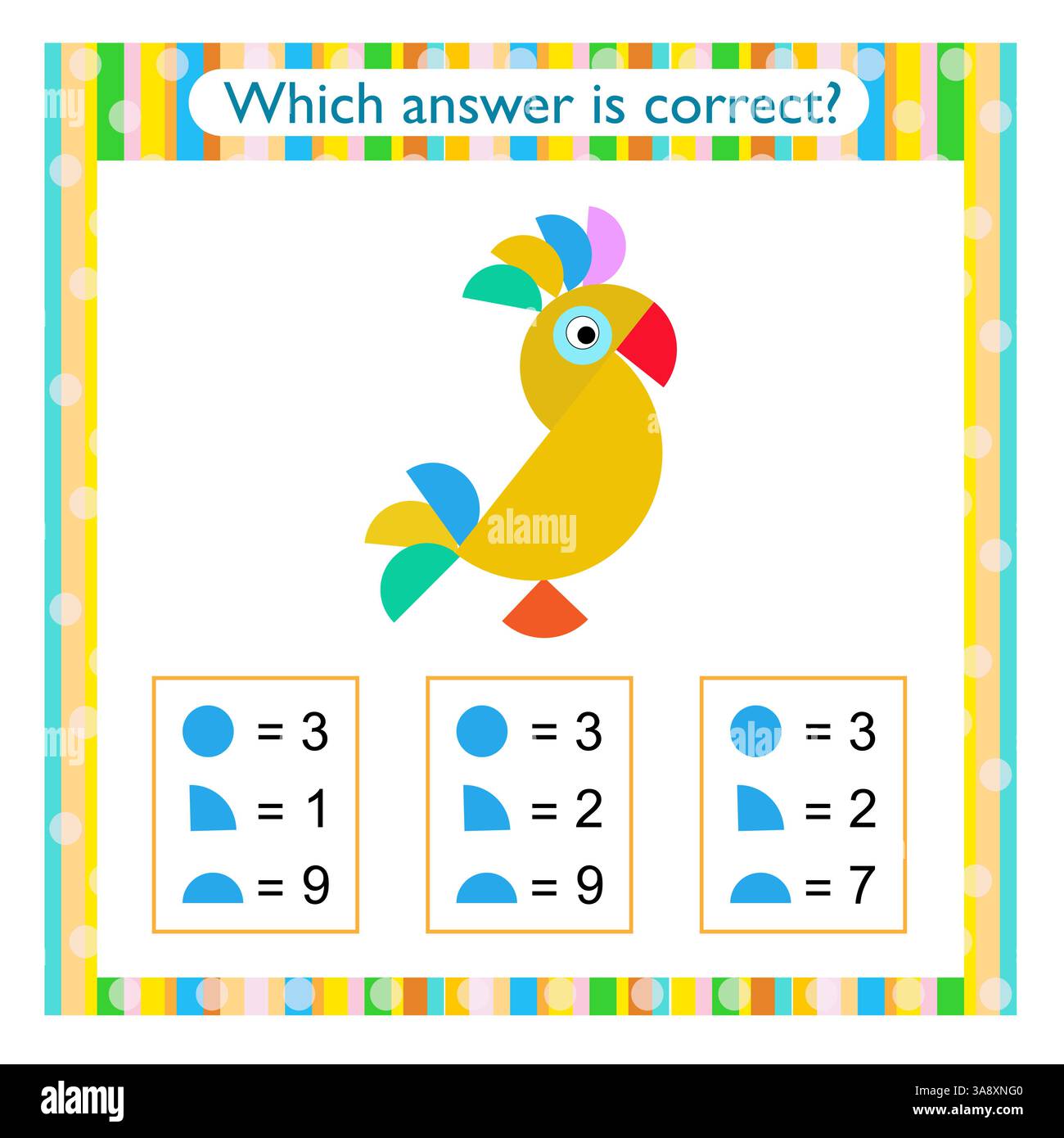 Math activity for kids. Need to find the correct answer. Preschool ...