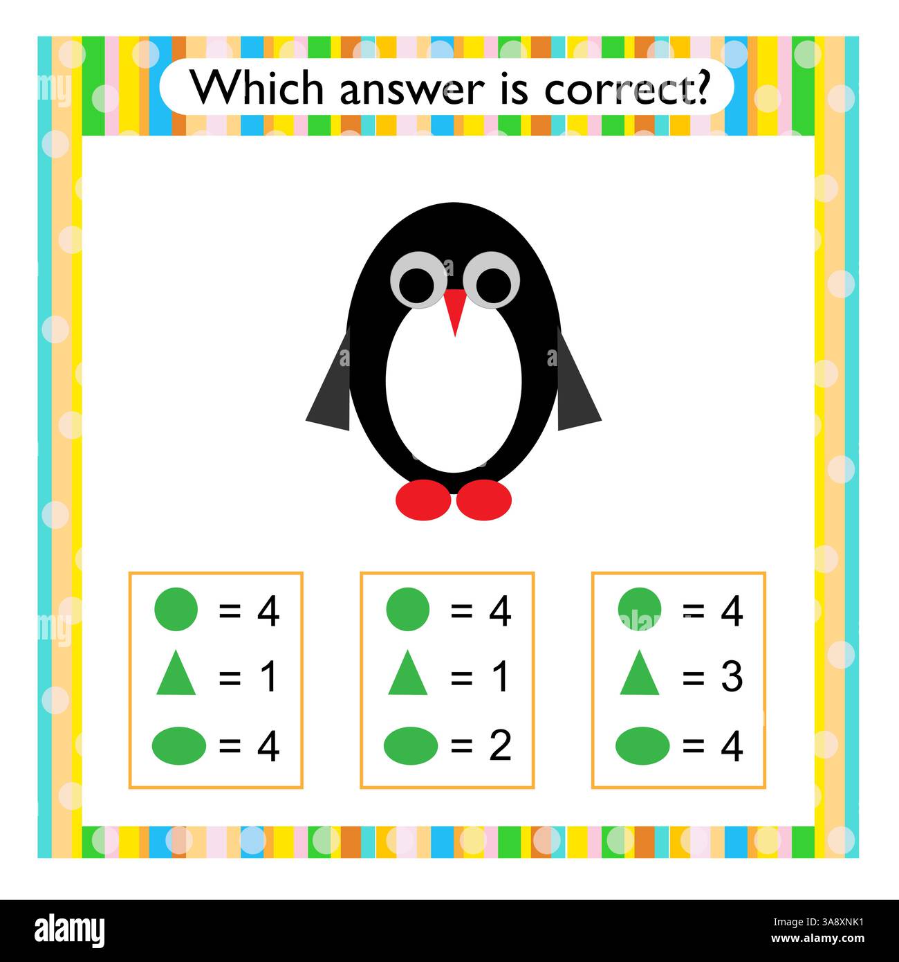 Math activity for kids. Need to find the correct answer. Preschool ...