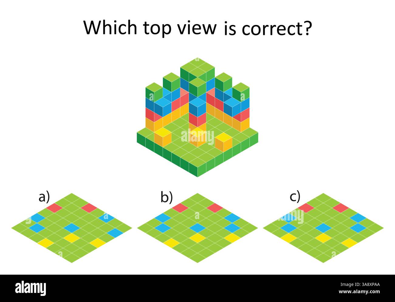 Logic Game Which Top View Is Correct Iq Training Test Vector Illustration Stock Vector Image
