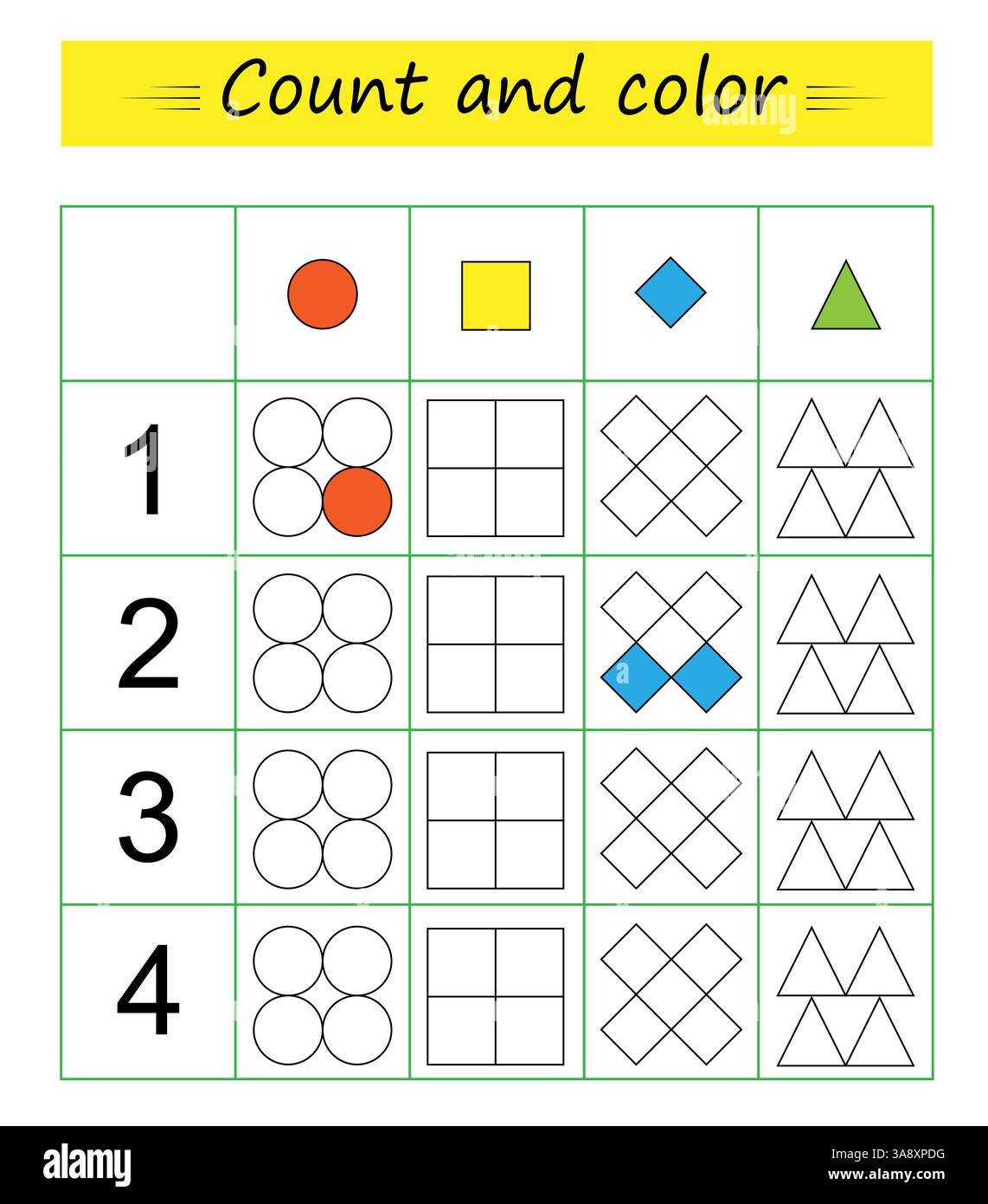 Math activity for kids. Developing numeracy skills. Number range up to ...