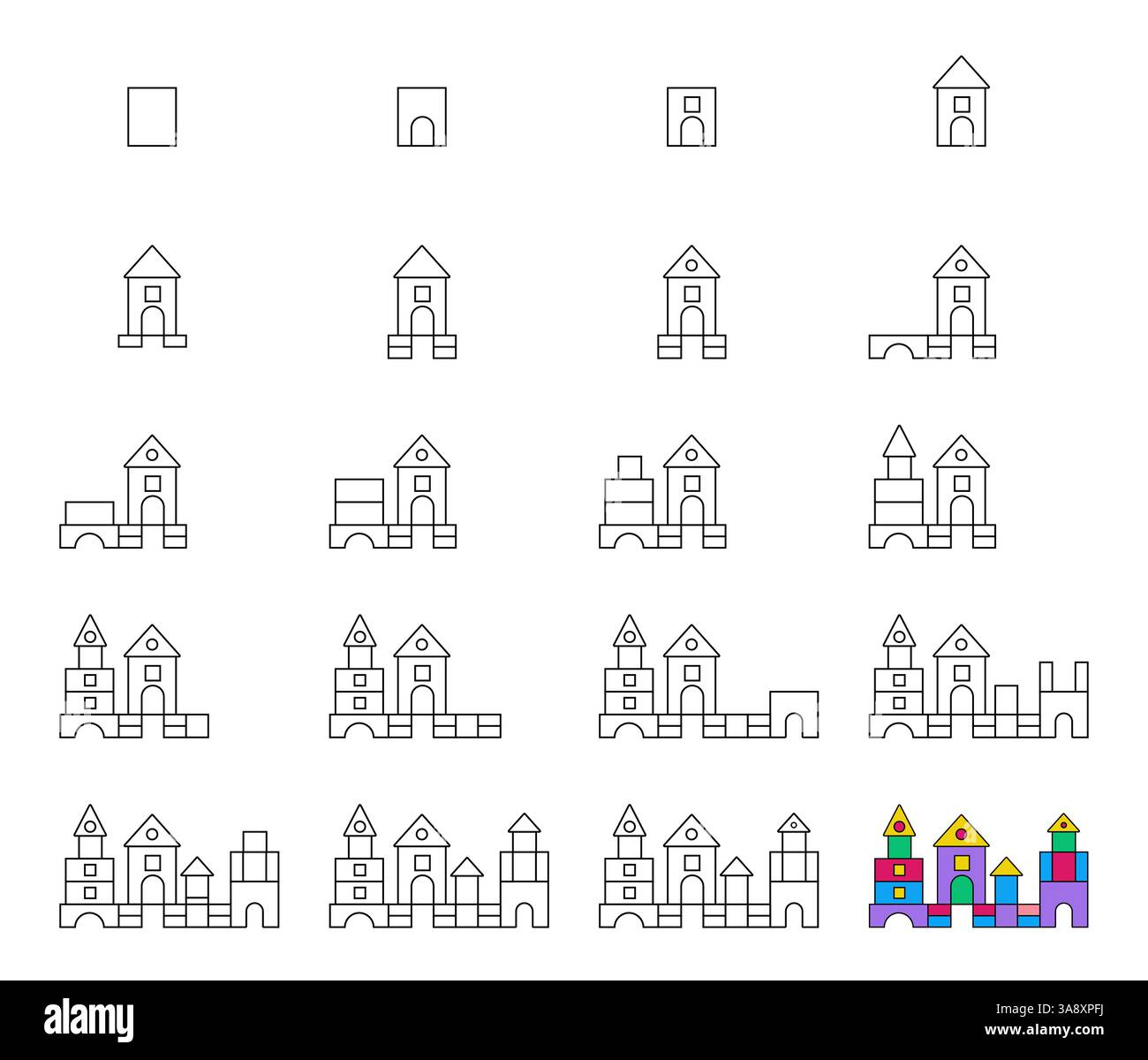 How to draw step by step? Worksheet easy guide to drawing cartoon ...