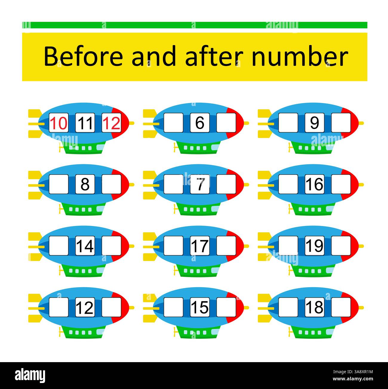 What comes Before and After. Math worksheets for kids. Number range up ...