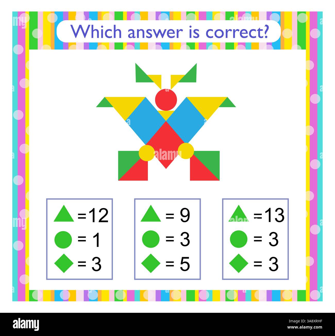 Math activity for kids. Need to find the correct answer. Preschool ...