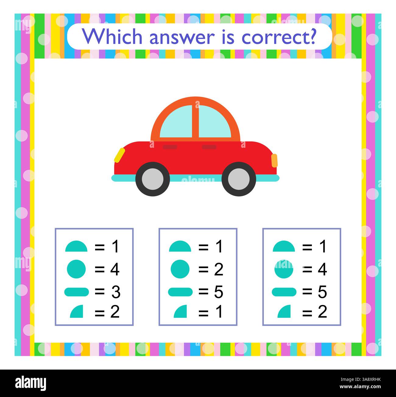 Math activity for kids. Need to find the correct answer. Preschool ...