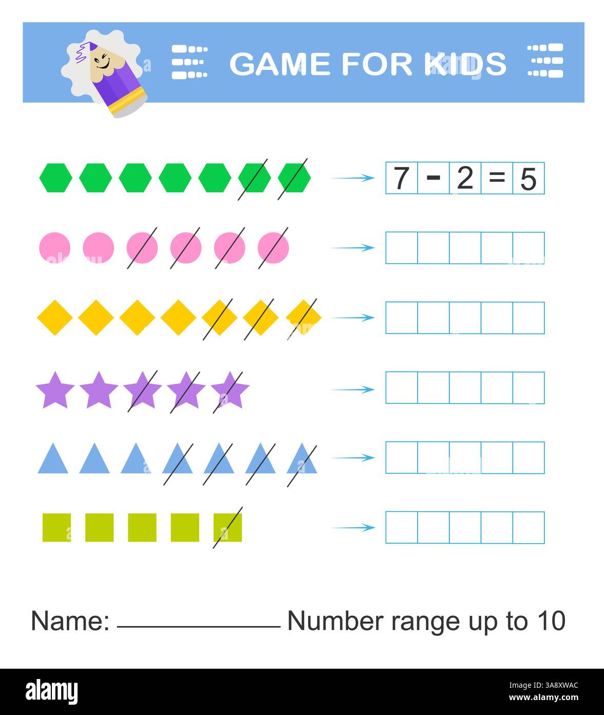 Math game for kids. Preschool worksheet activity. Printable worksheet ...