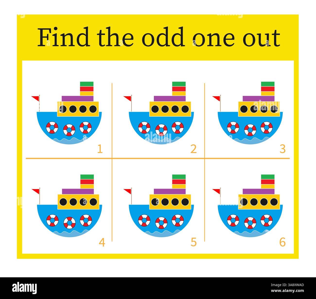 Puzzle game for children. Attention task. Kids activity page. Cartoon ...