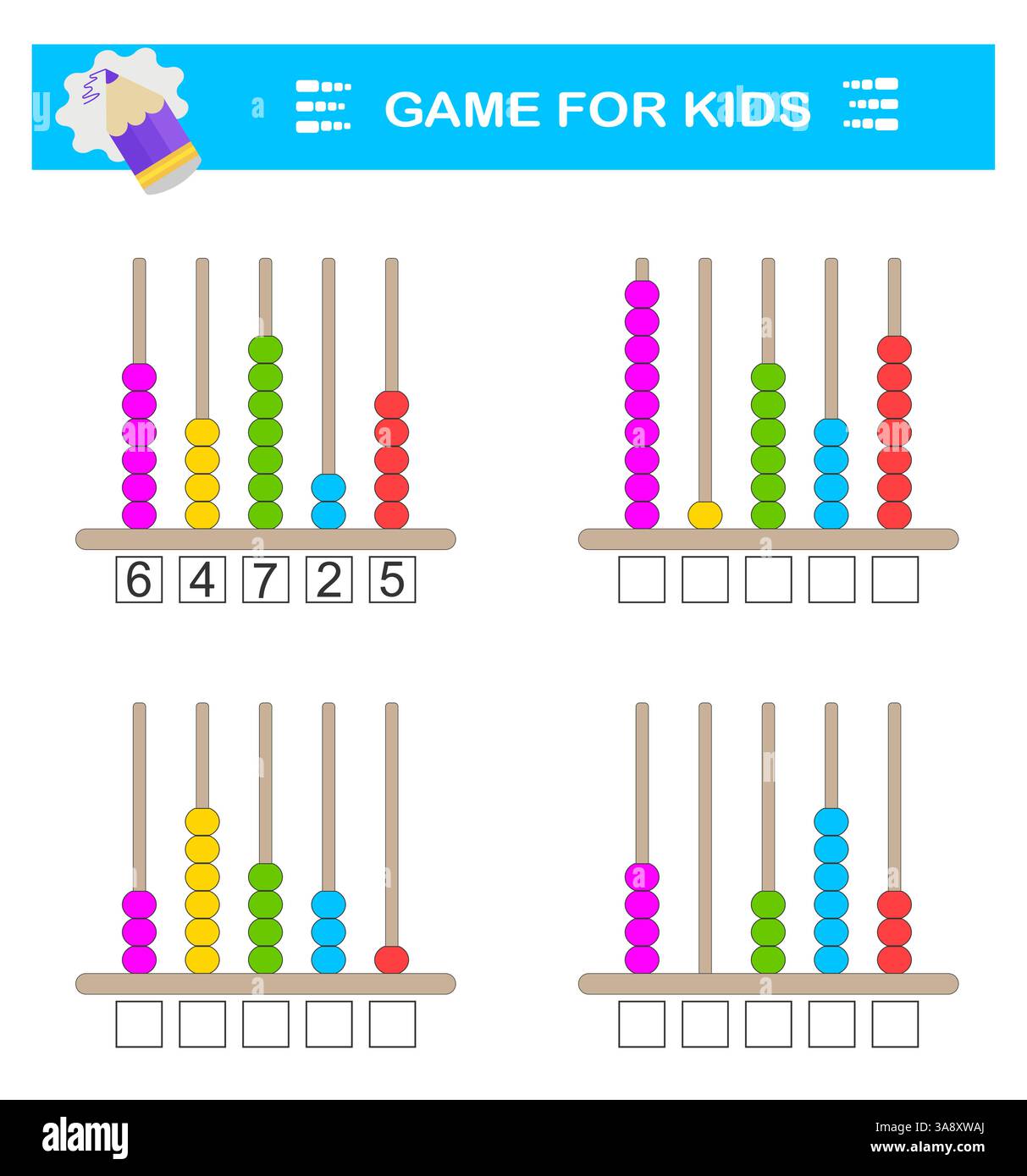 Math activity for kids. Developing numeracy skills. Number range up to ...