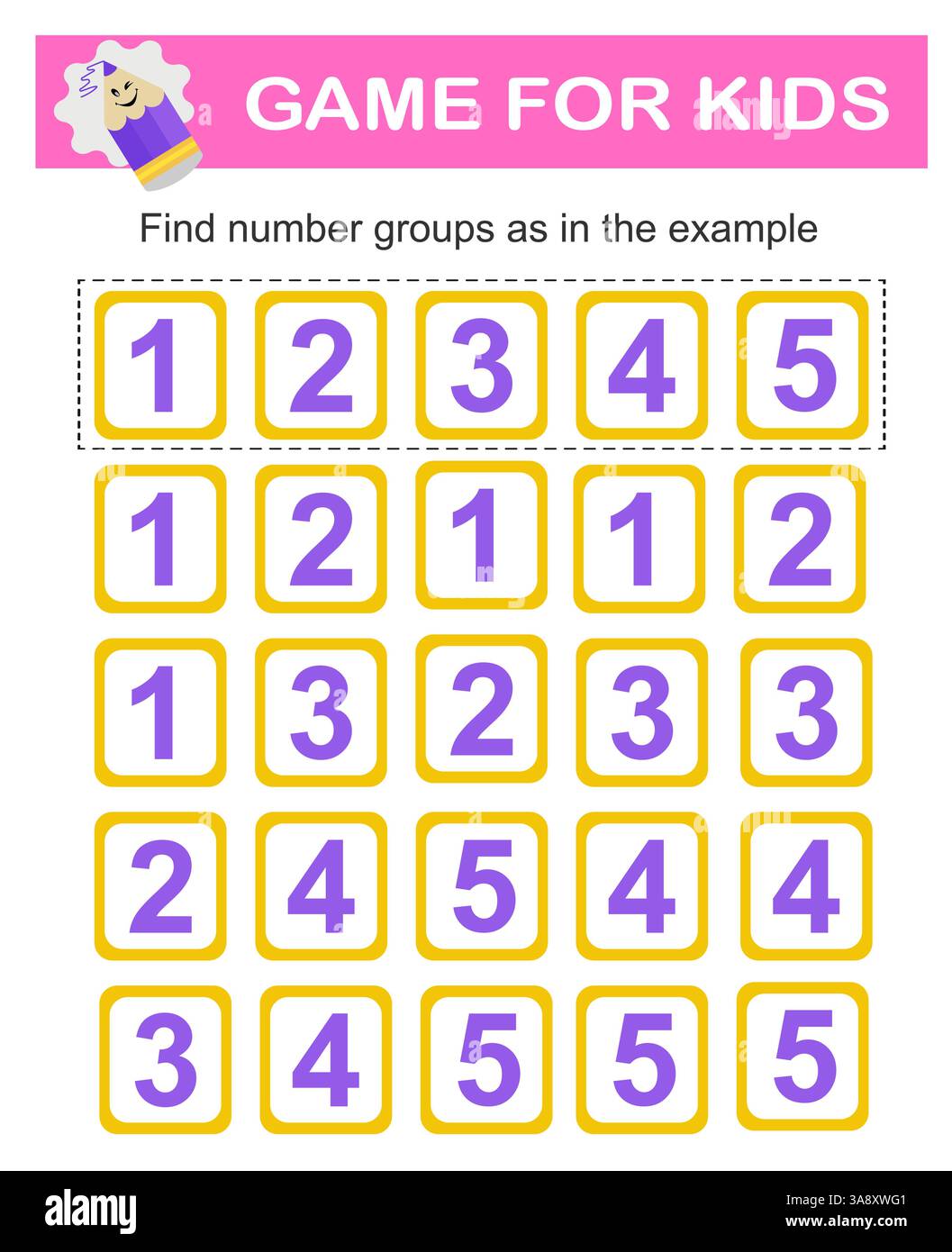 Find number groups as in the example. Attention tasks for children ...