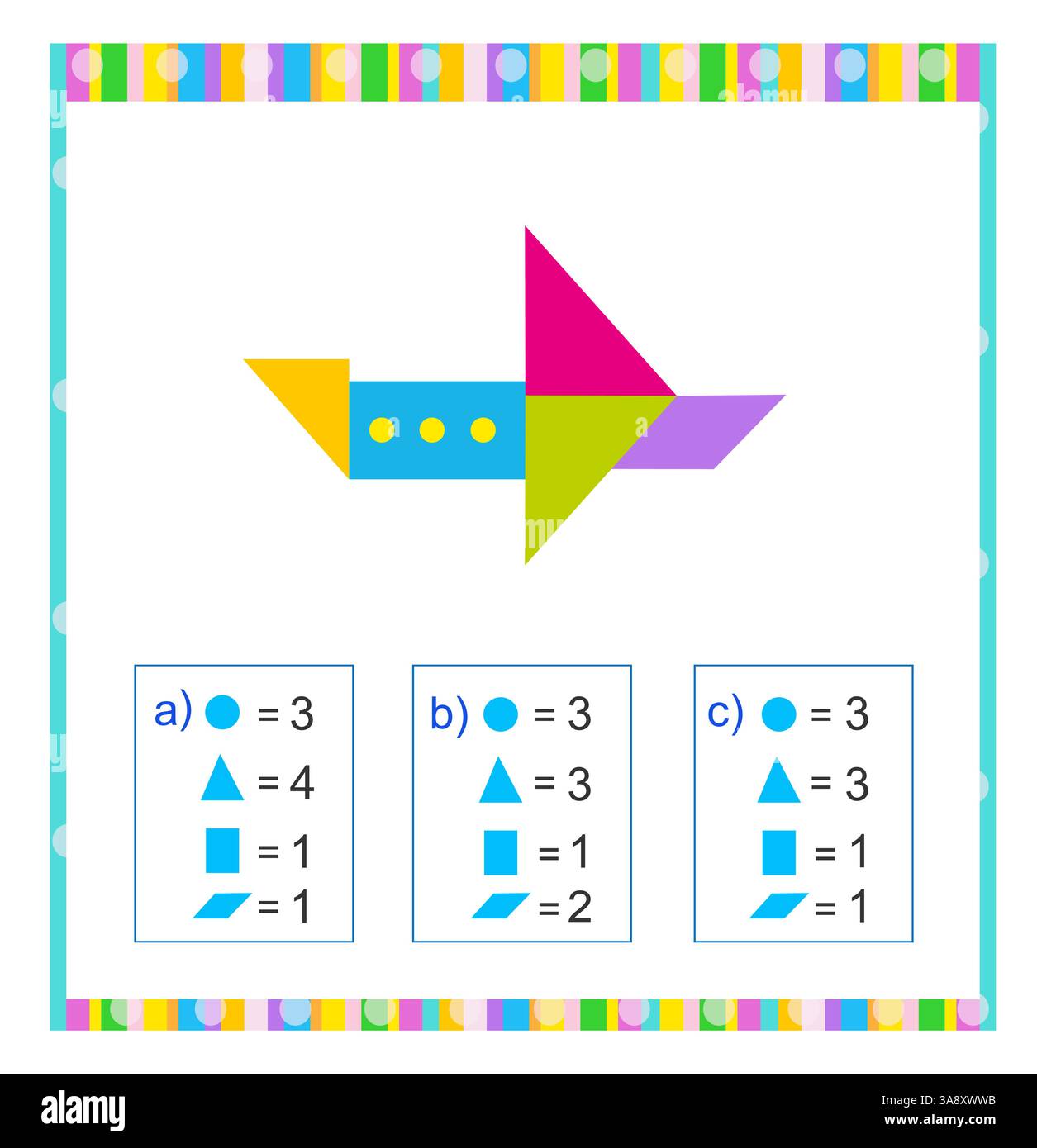 Math game for kids. Need to find the correct answer. Practice worksheet ...