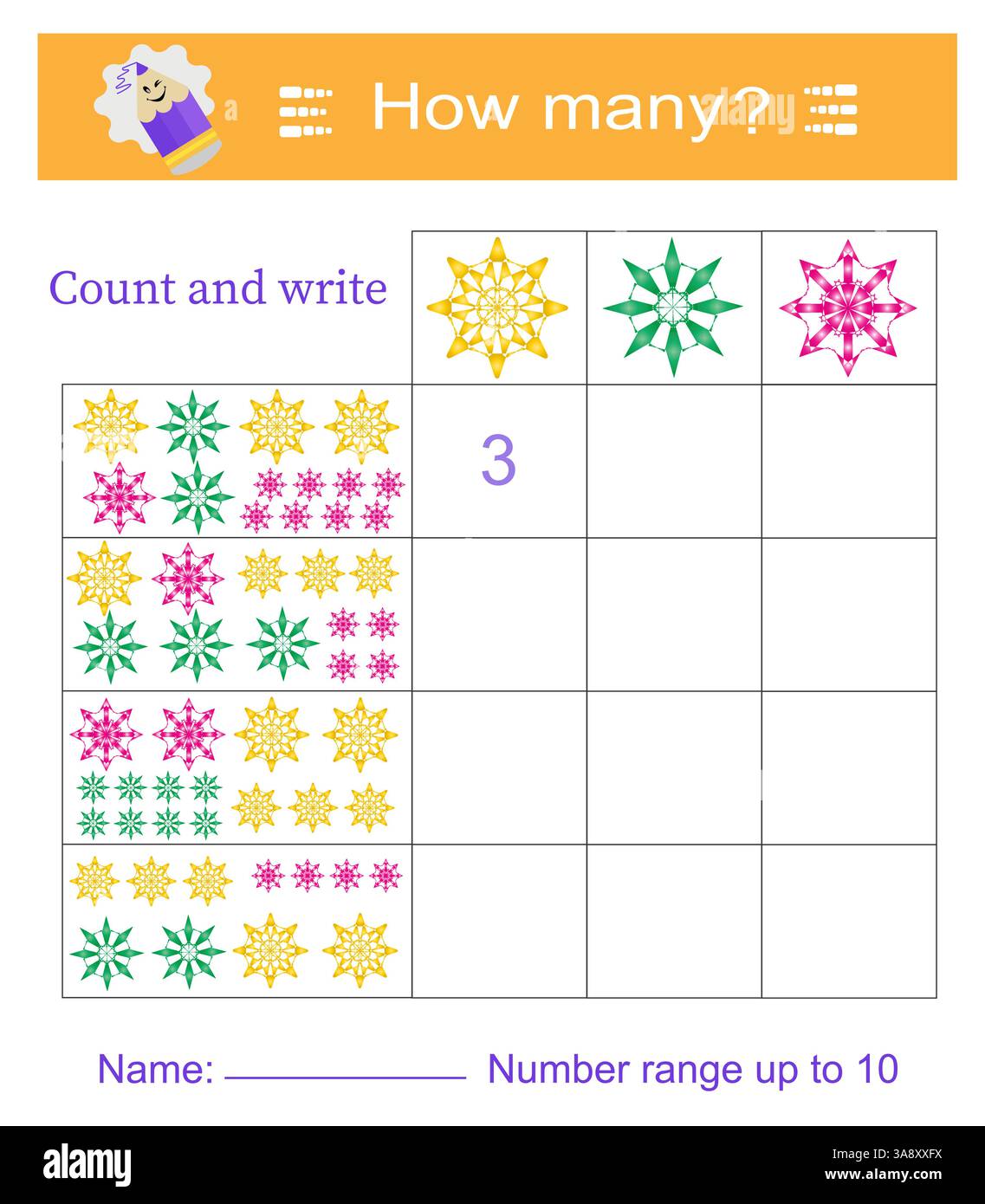 Math game for children. How many? Developing numeracy skills. Vector ...