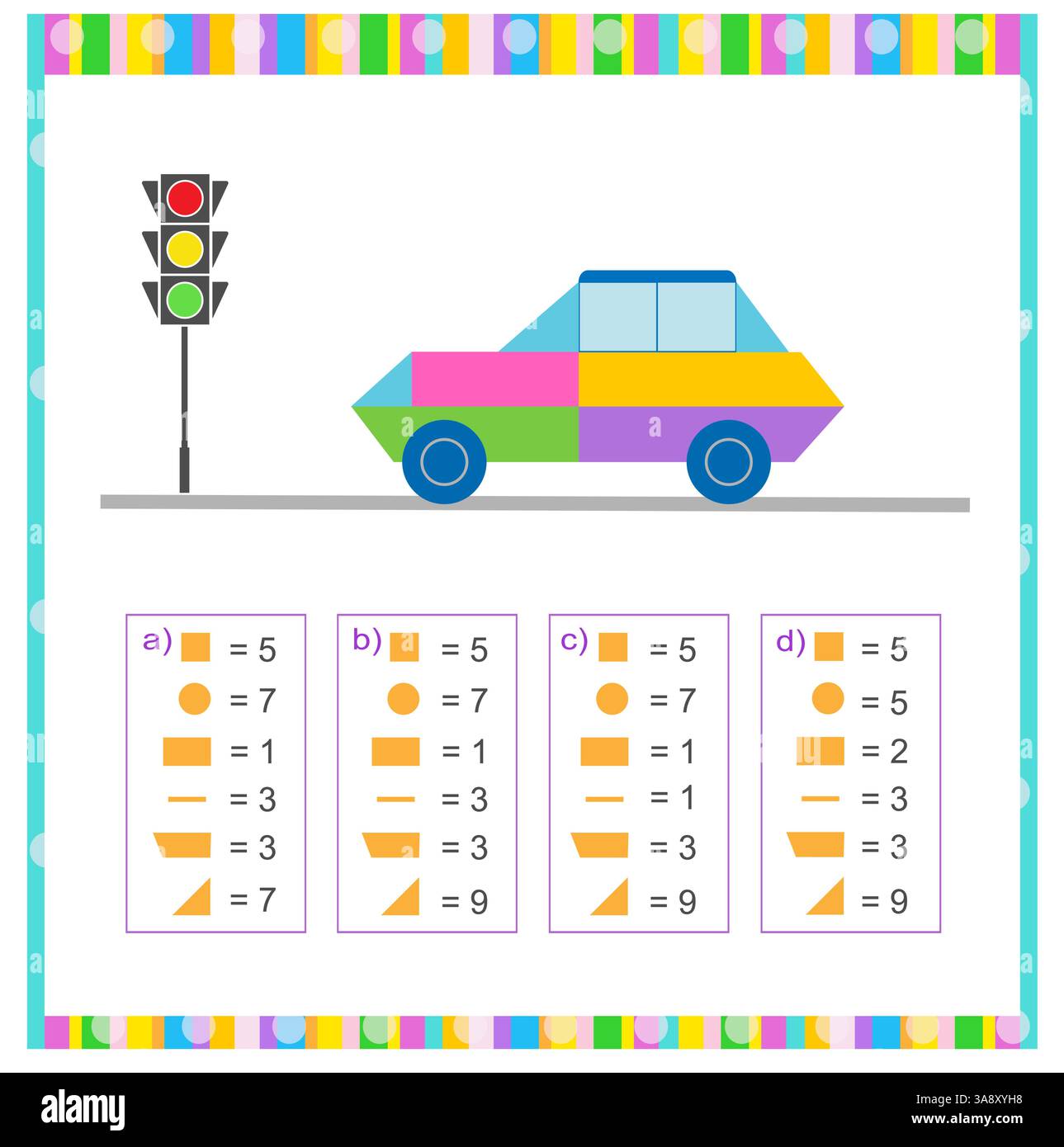 Math game for kids. Need to find the correct answer. Practice worksheet ...