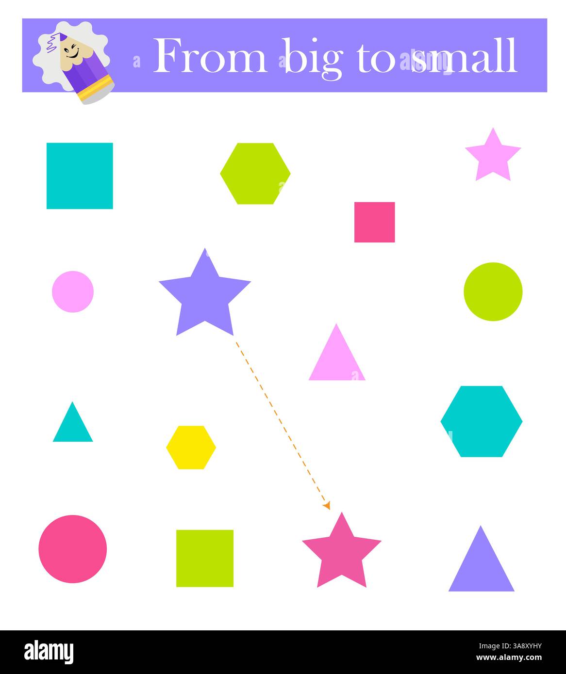 Educational game for children. Form big to small. Puzzle game. Visual ...