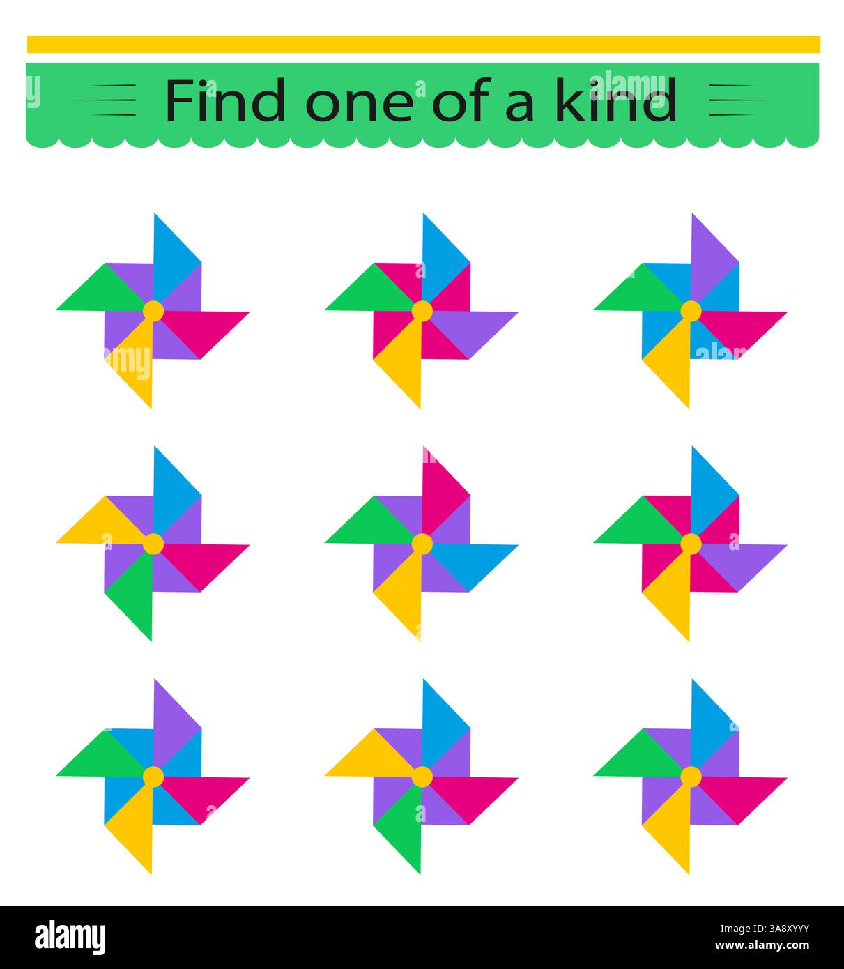 Educational game for kids. Need to find one of a kind propeller. Visual ...